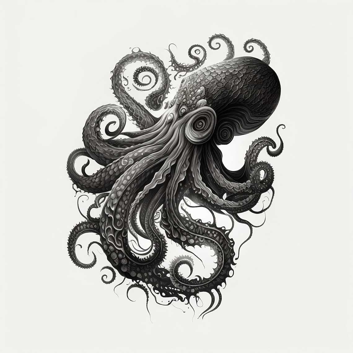 Octopus Tattoo Design White Background PNG File Download High ...