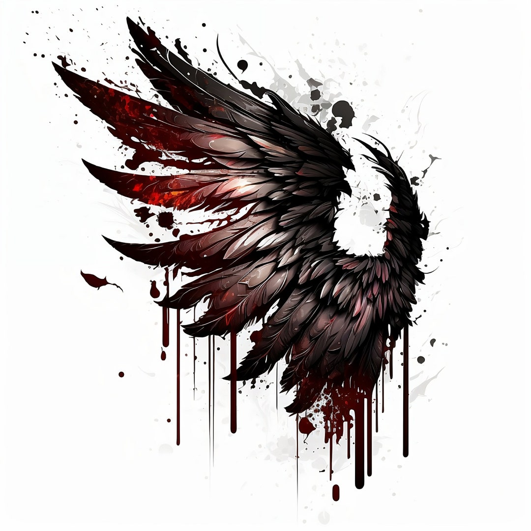 Wings Tattoo Design White Background PNG File Download High Resolution ...