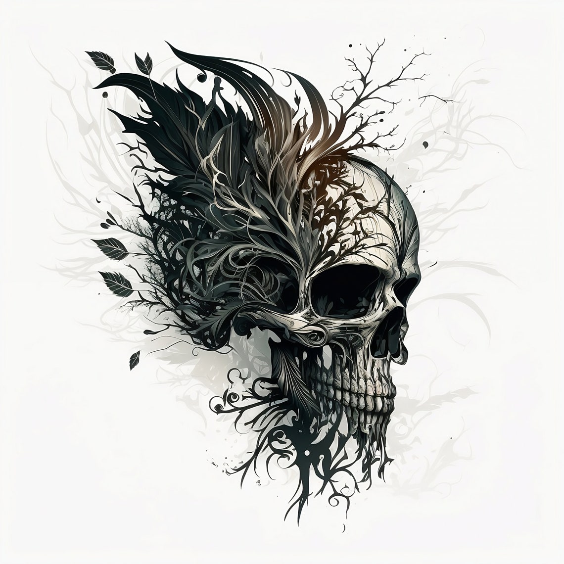 Skull Tattoo Design White Background PNG File Download High Resolution ...