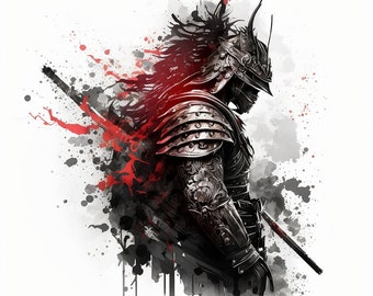 Samurai Tattoo Design White Background PNG File Download High ...