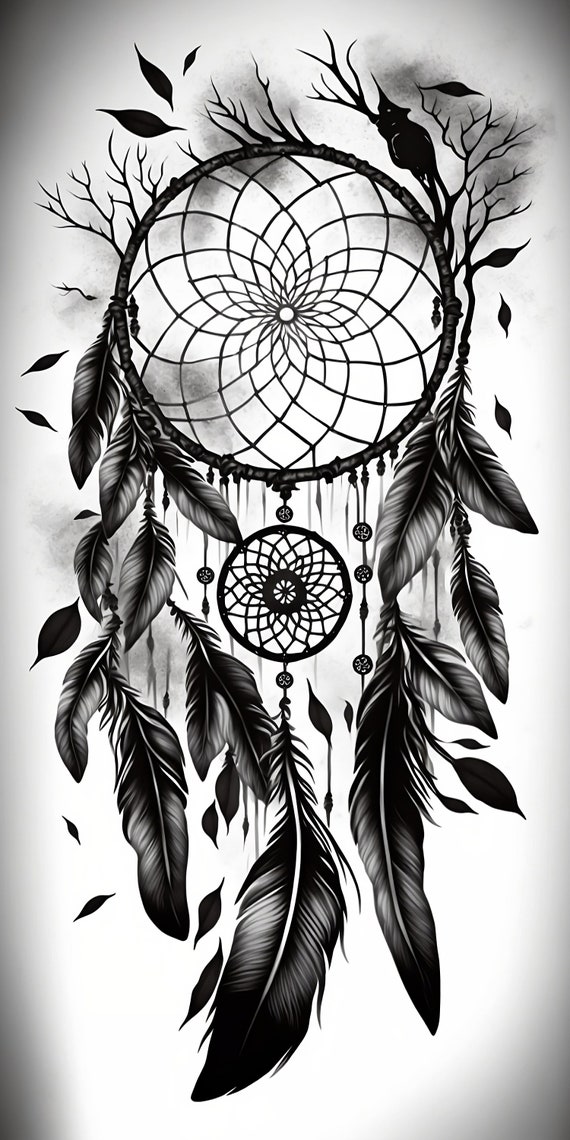 Dreamcatcher Tattoo Designs With Flowers