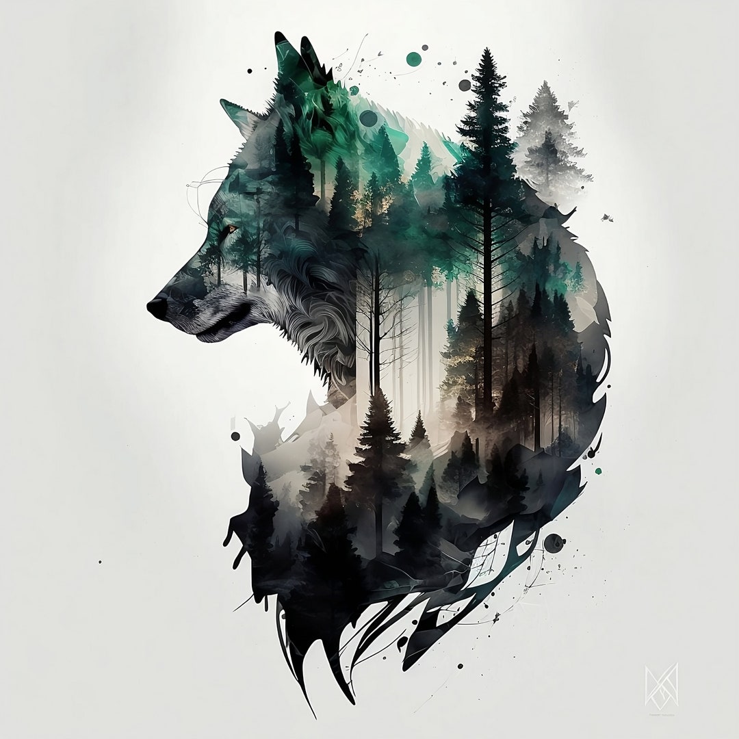 Wolf Tattoo Design White Background PNG File Download High Resolution ...