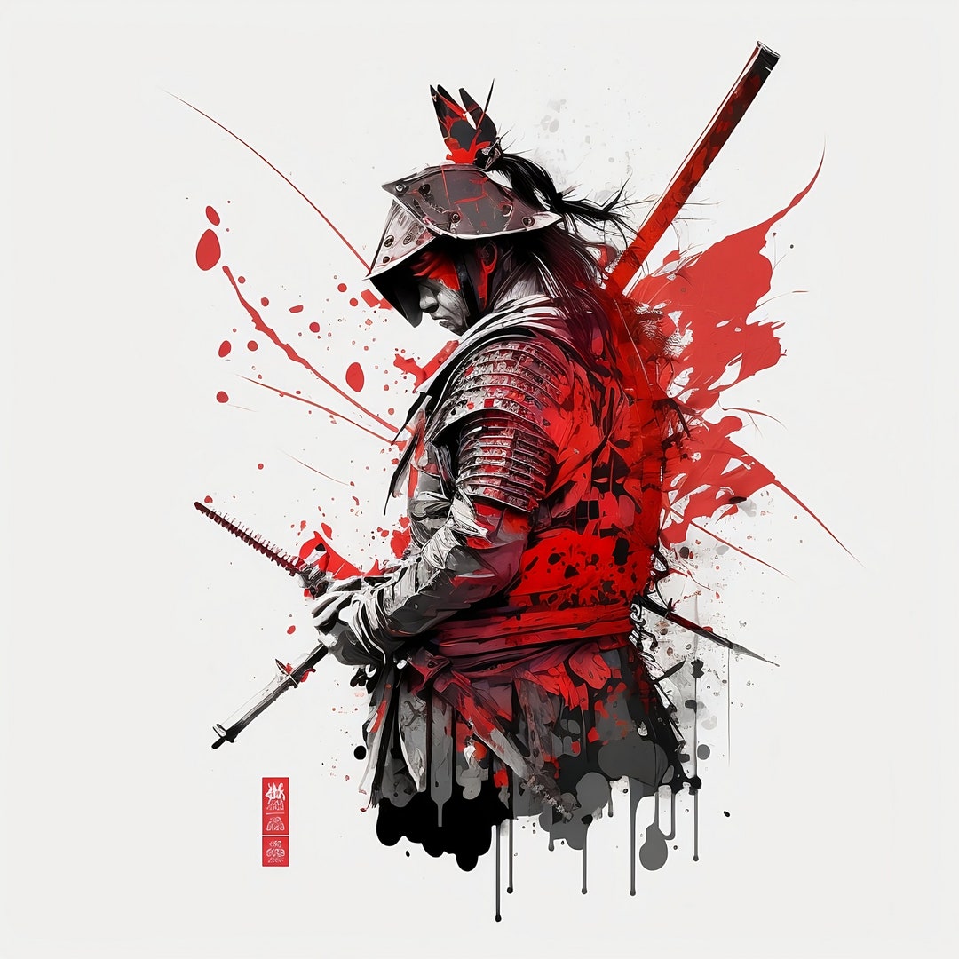 Samurai Tattoo Design White Background PNG File Download High ...