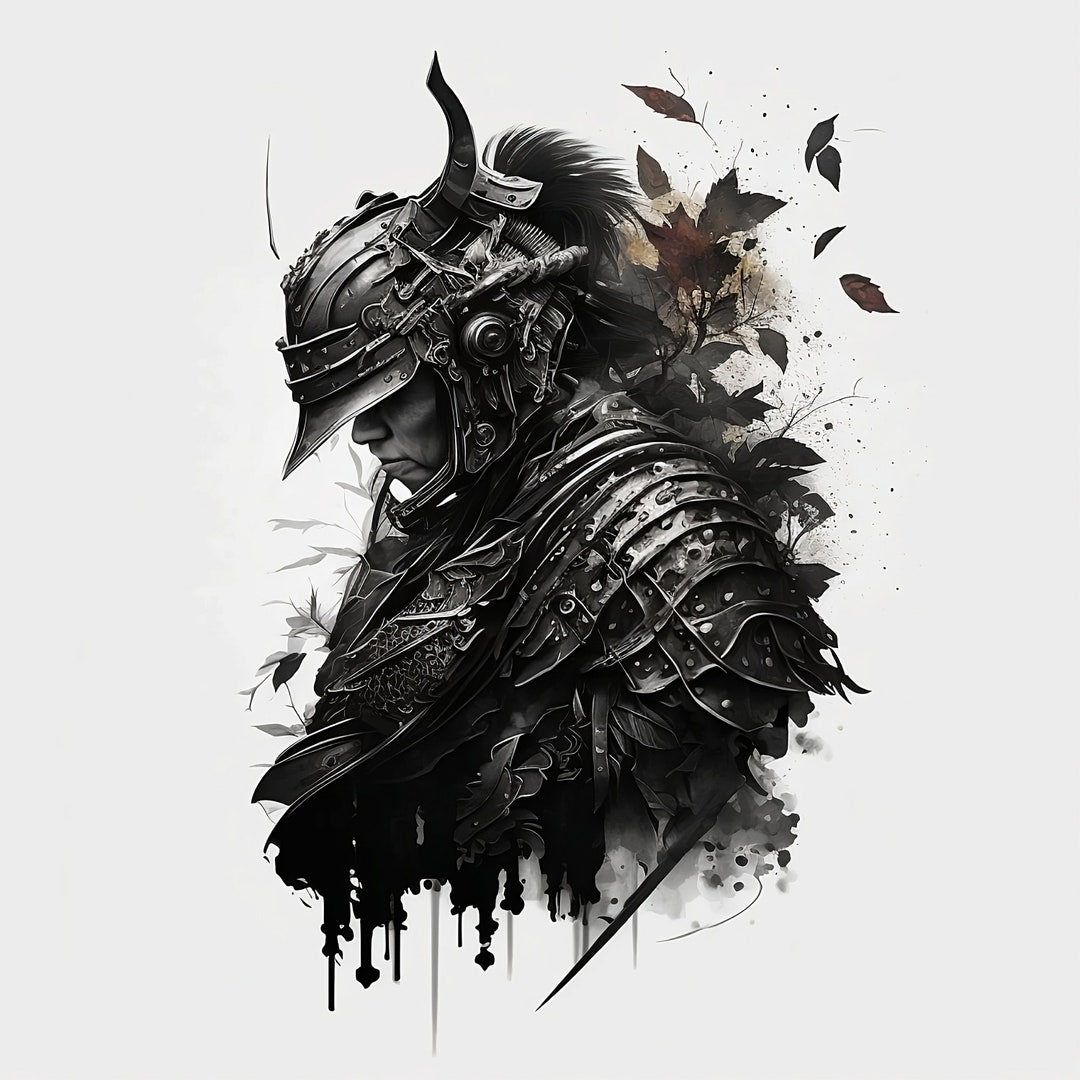 Samurai Tattoo Design White Background PNG File Download High ...