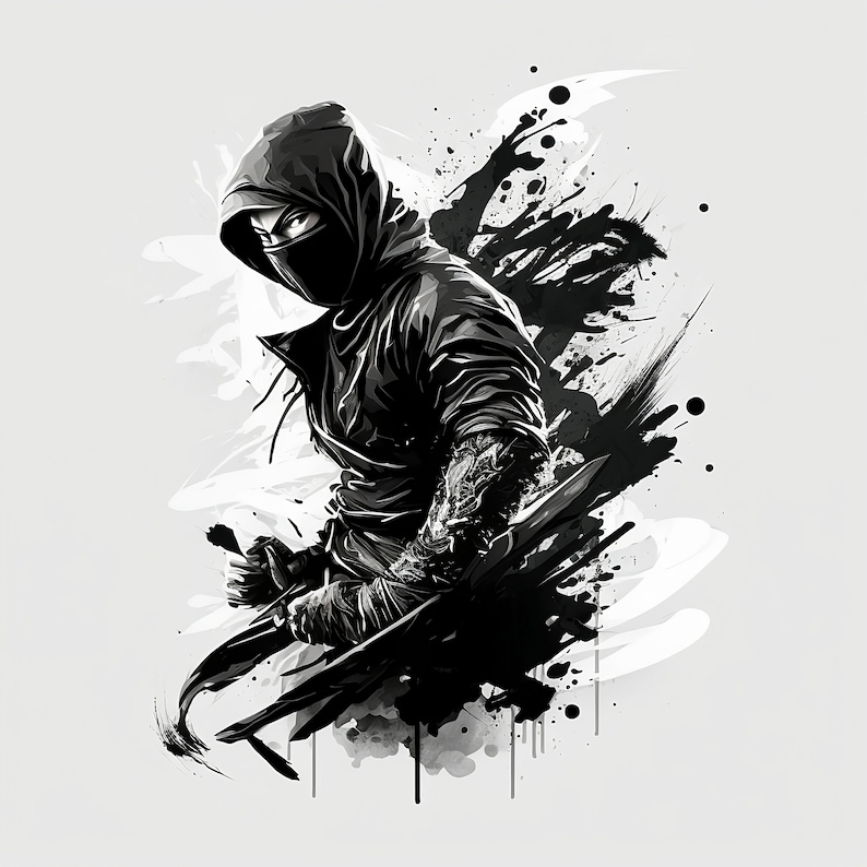 Assassin Tattoo Design White Background PNG File Download - Etsy