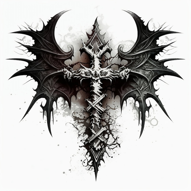 Cross Tattoo Design White Background PNG File Download High Resolution ...