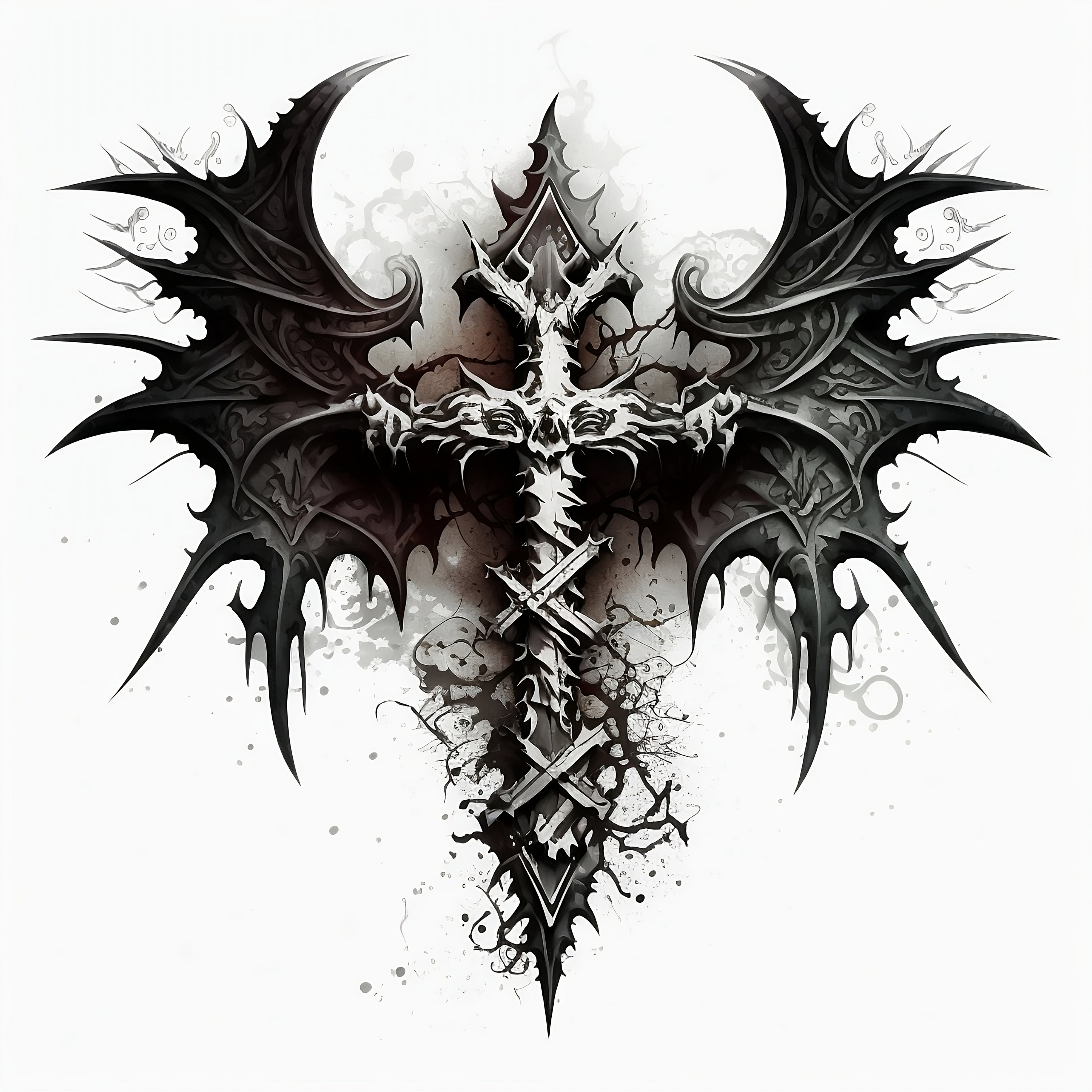 Cross Tattoo Design White Background PNG File Download High Resolution ...