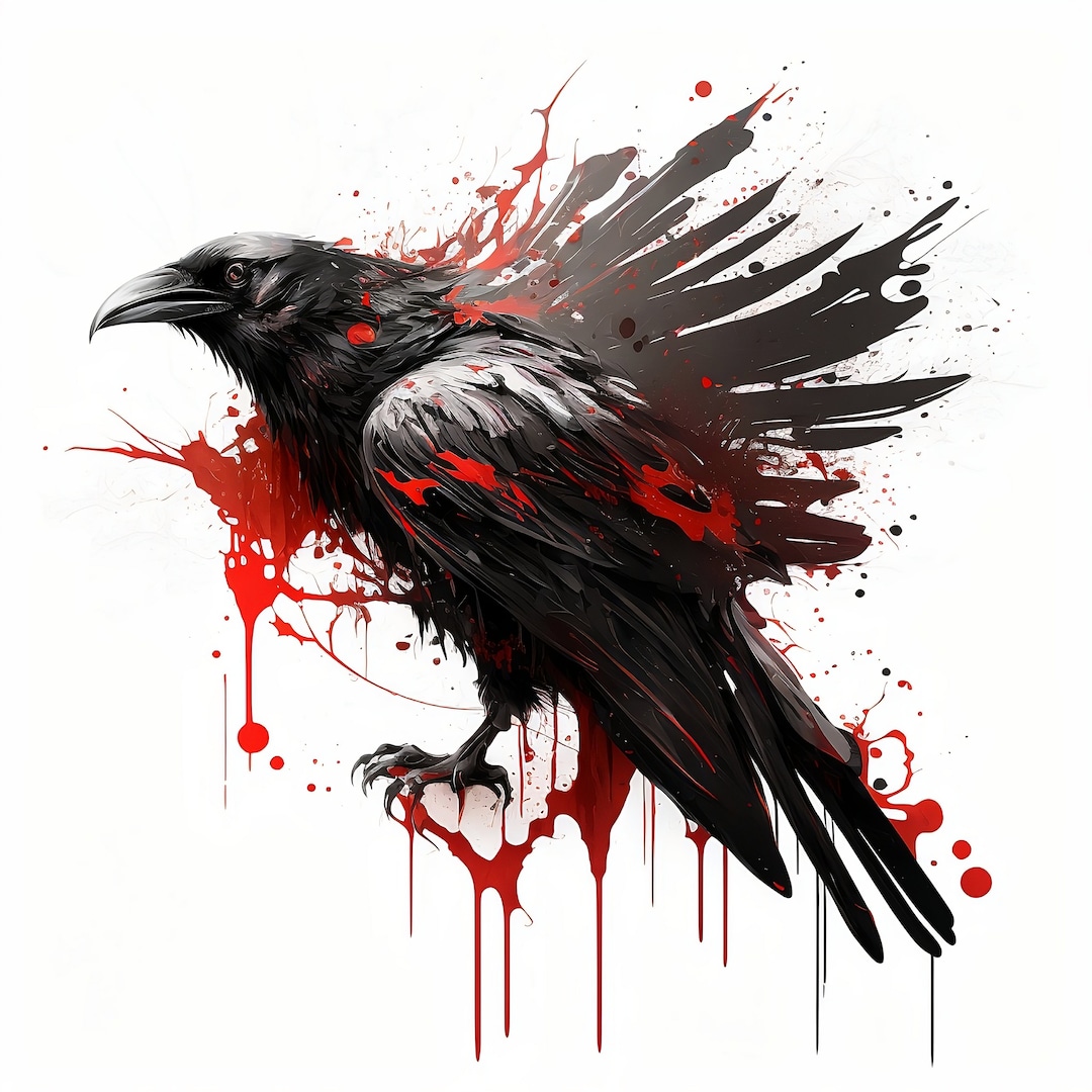 Raven Tattoo Design White Background PNG File Download High Resolution ...