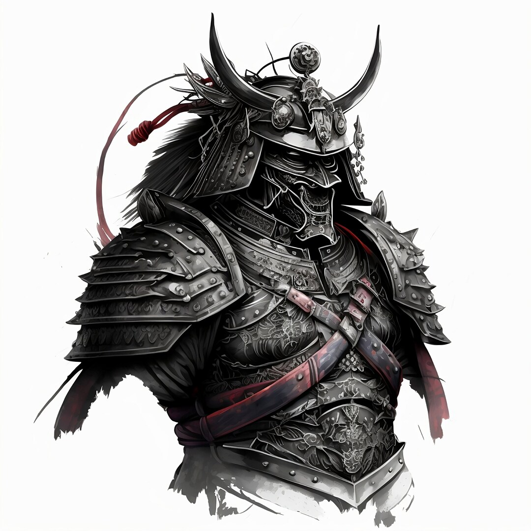 Samurai Tattoo Design White Background PNG File Download High ...