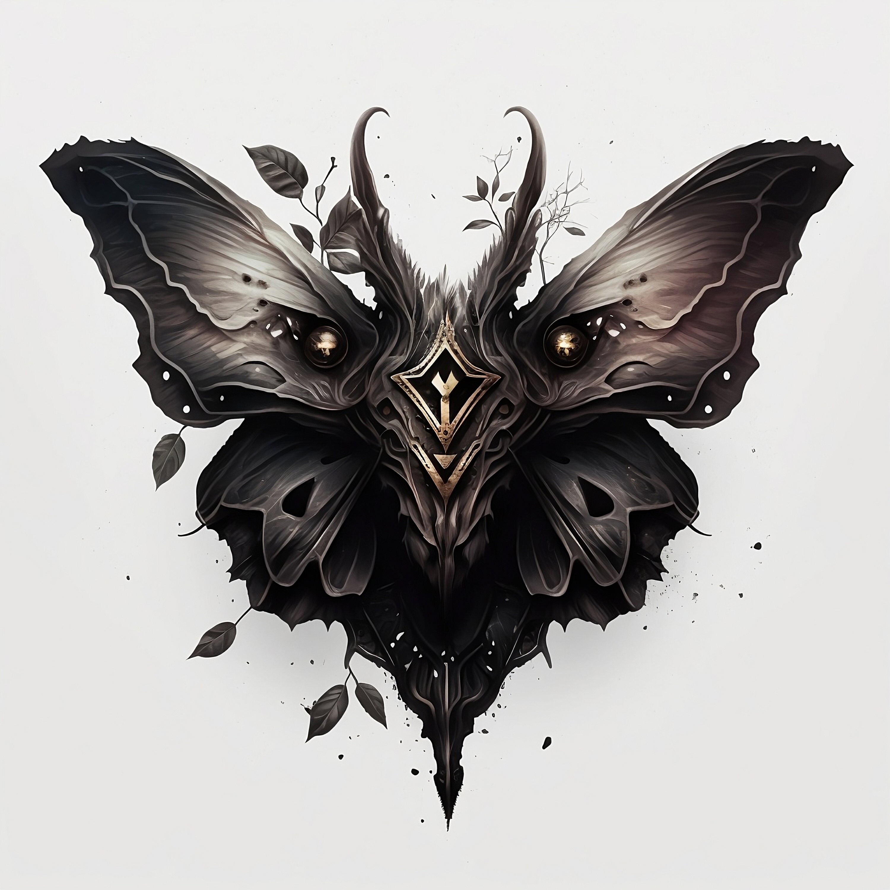 Moth Tattoo Design White Background PNG File Download High Resolution ...