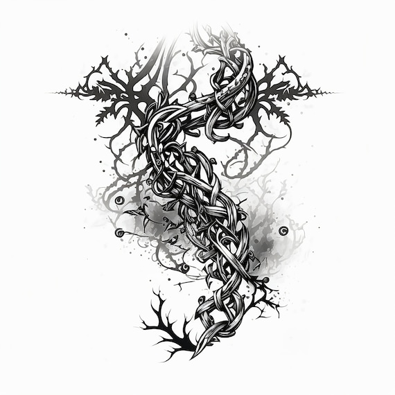 Chain Drawing Tattoo