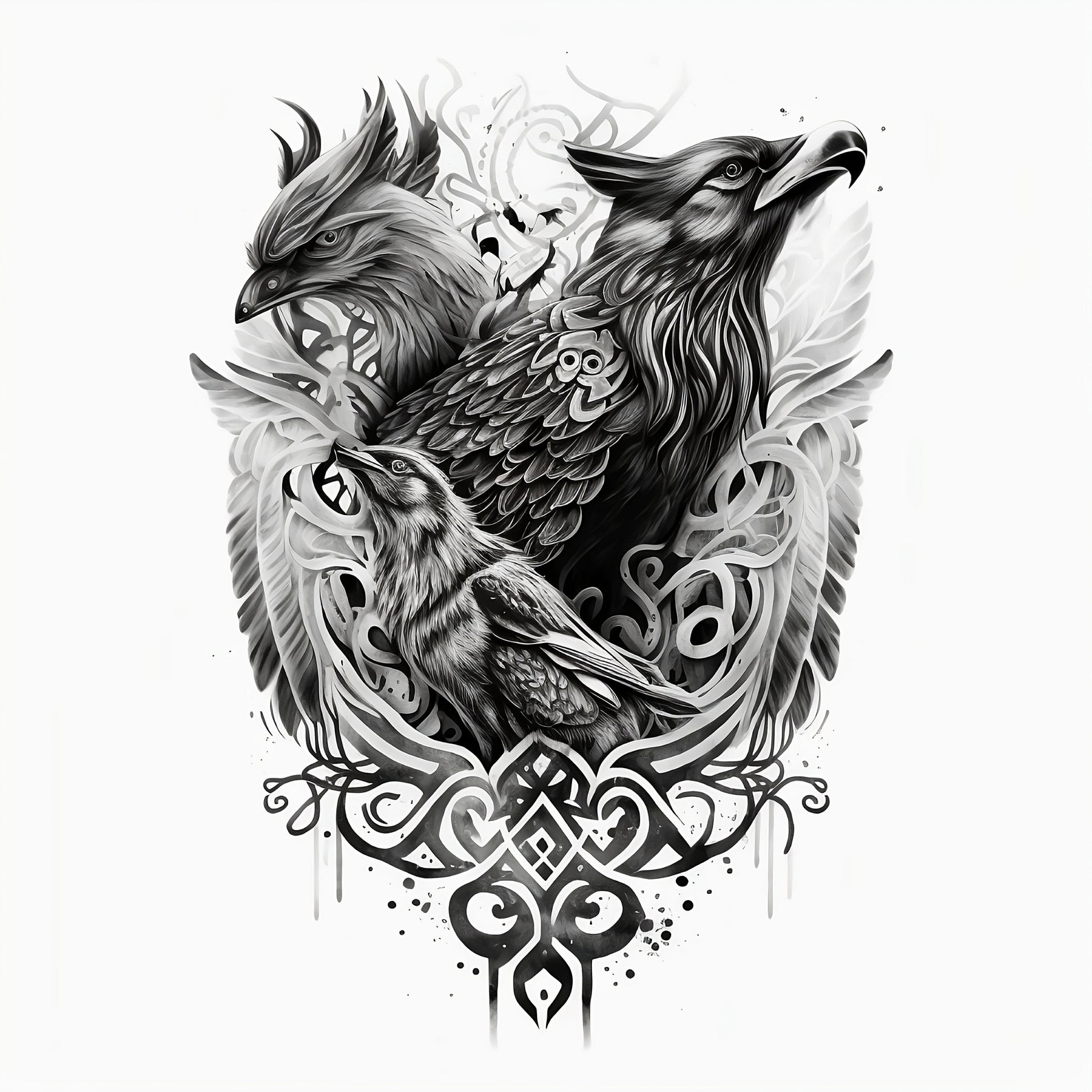 Nordic Tattoo Design White Background PNG File Download High Resolution ...