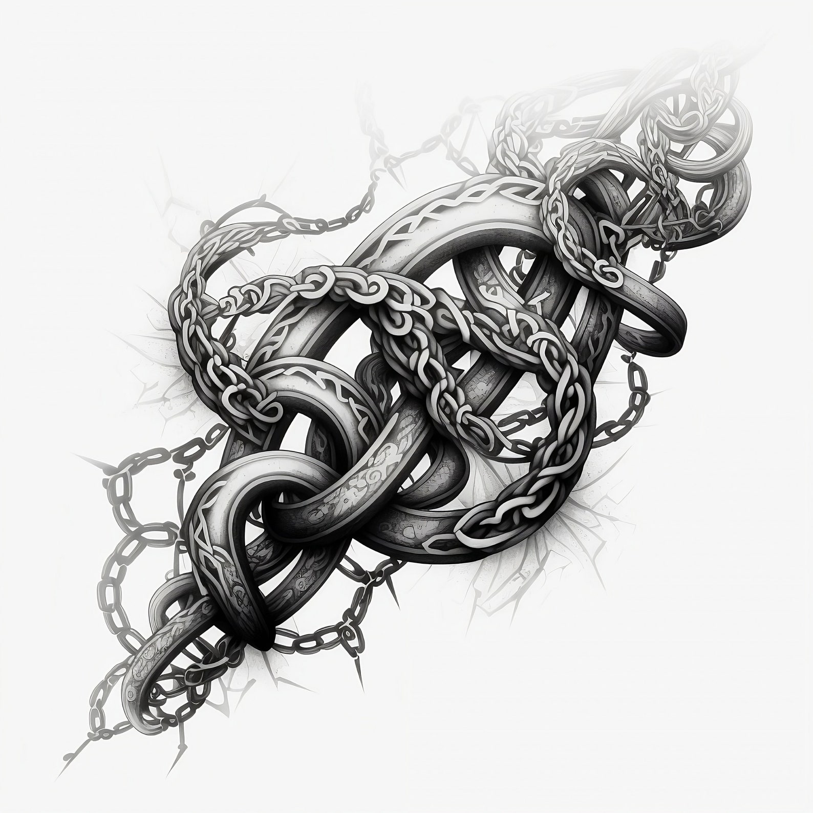 Chain Tattoo Design White Background PNG File Download High Resolution ...