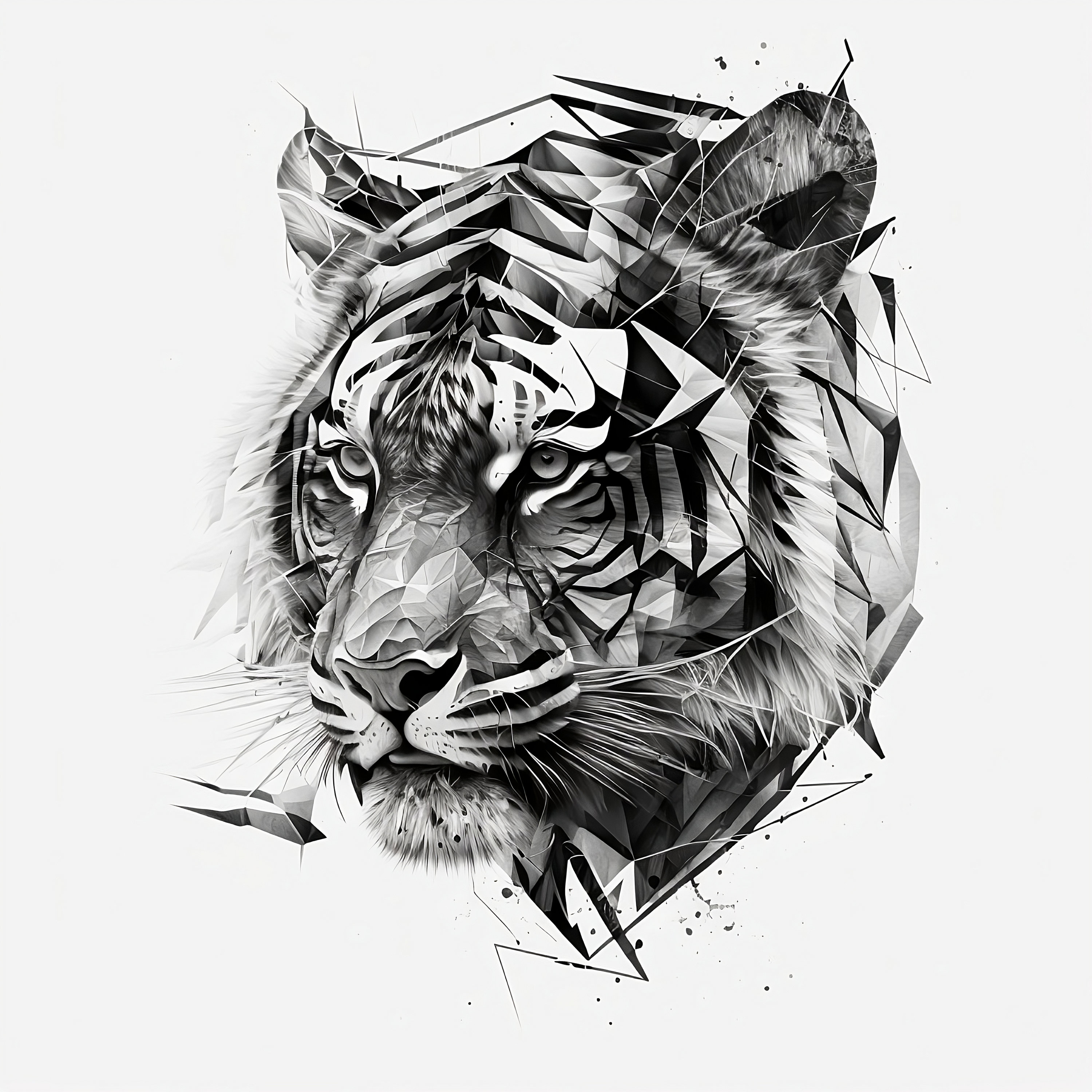 Geometric Tiger Tattoo