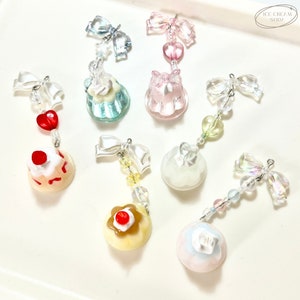 Cute Mini Resin Pudding Keychain (jelly, Bag Charm, Keyring, Birthday ...