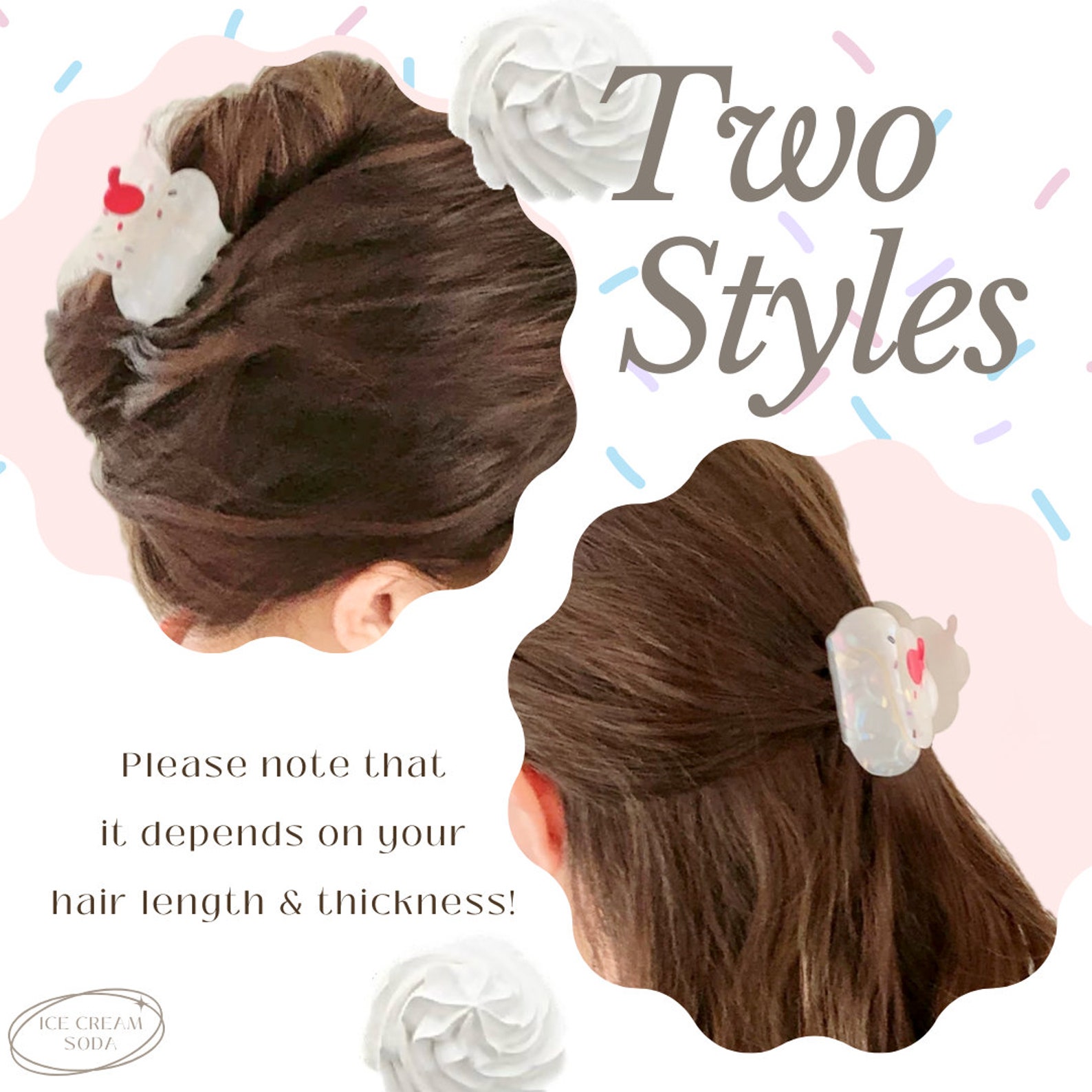 Cute Whipped Cream Hair Claw Clip ( Gift for Her Children, Hair ...