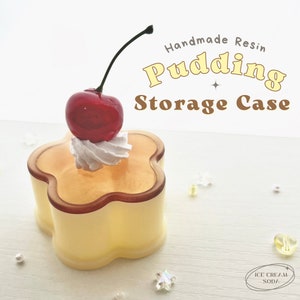 Handmade Custom Pudding Resin Shaker & Storage Case (kawaii Keychain ...