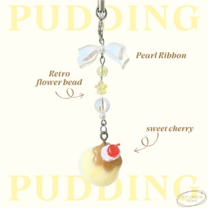 Cute Mini Resin Pudding Keychain (jelly, Bag Charm, Keyring, Birthday ...