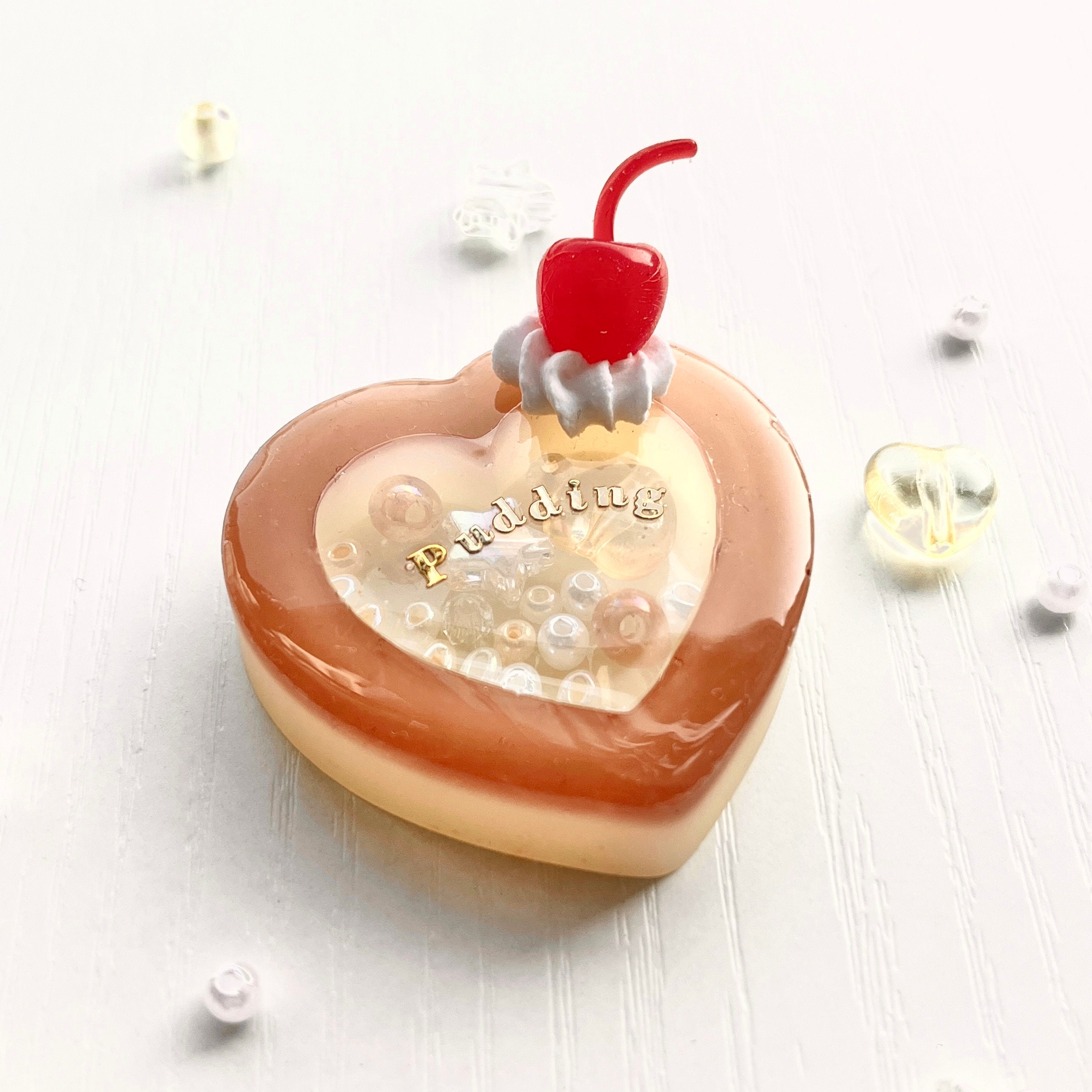 Handmade Custom Pudding Resin Shaker & Storage Case (kawaii Keychain ...