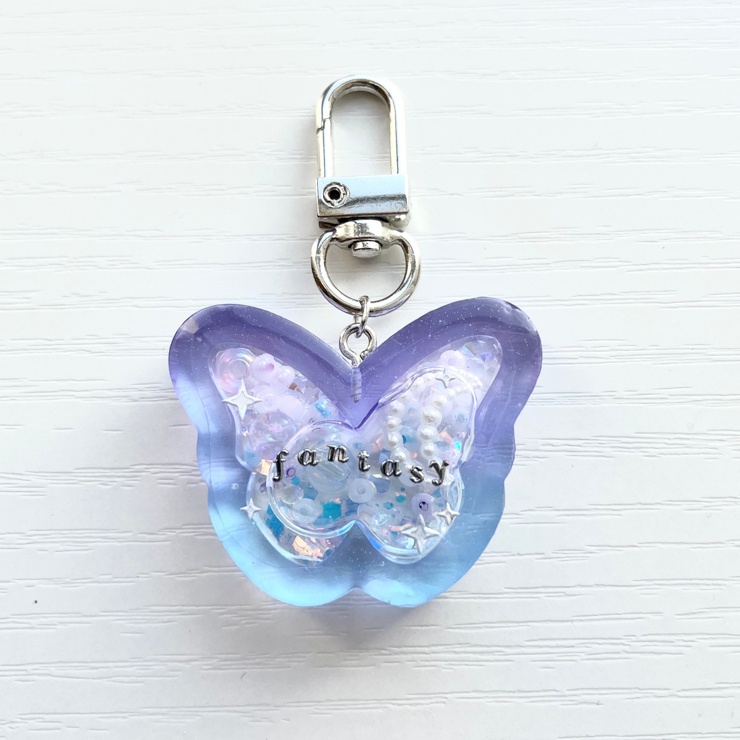 Fantasy Butterfly Resin Shaker liquid Shaker, Kawaii Keyring, Custom ...