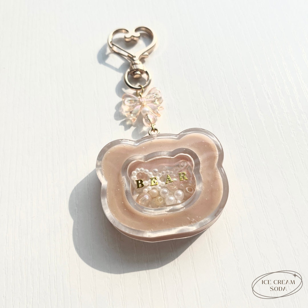 Bear Resin Shaker (kawaii Keyring, Custom Shaker, Dry Shaker, Bag Charm ...