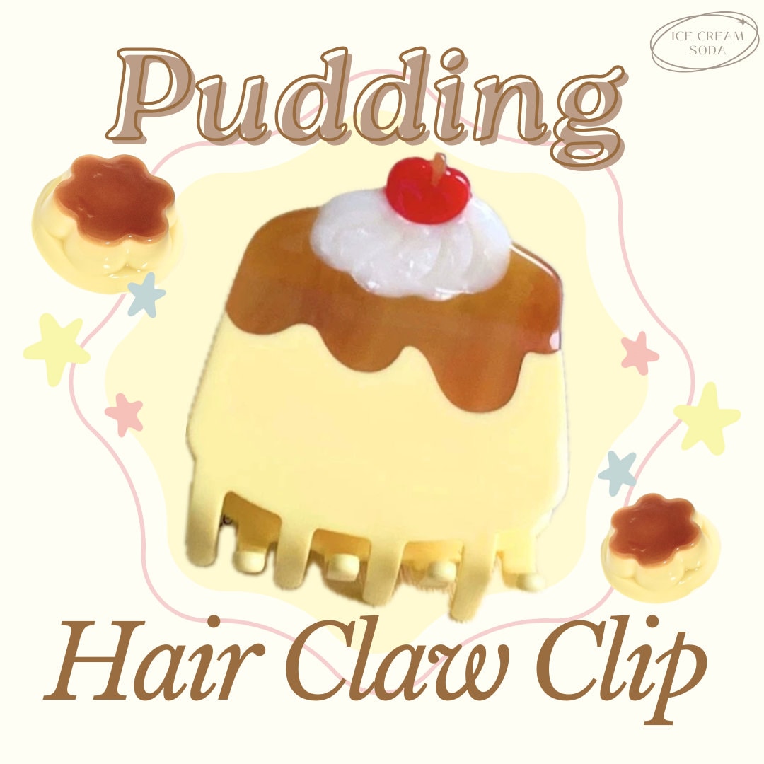 Cute Pudding Hair Claw Clip ( Cherry, Cake, Gift for Her Children, Hair ...
