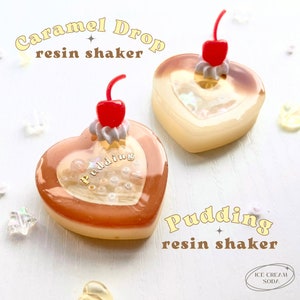Handmade Custom Pudding Resin Shaker & Storage Case (kawaii Keychain ...