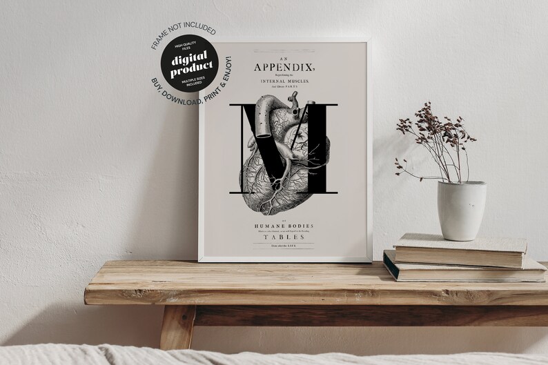 Capital Letter M Deco Poster | Monogram Poster Letter M Wall Art ...