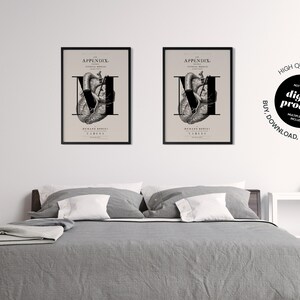 Capital Letter M Deco Poster | Monogram Poster Letter M Wall Art ...