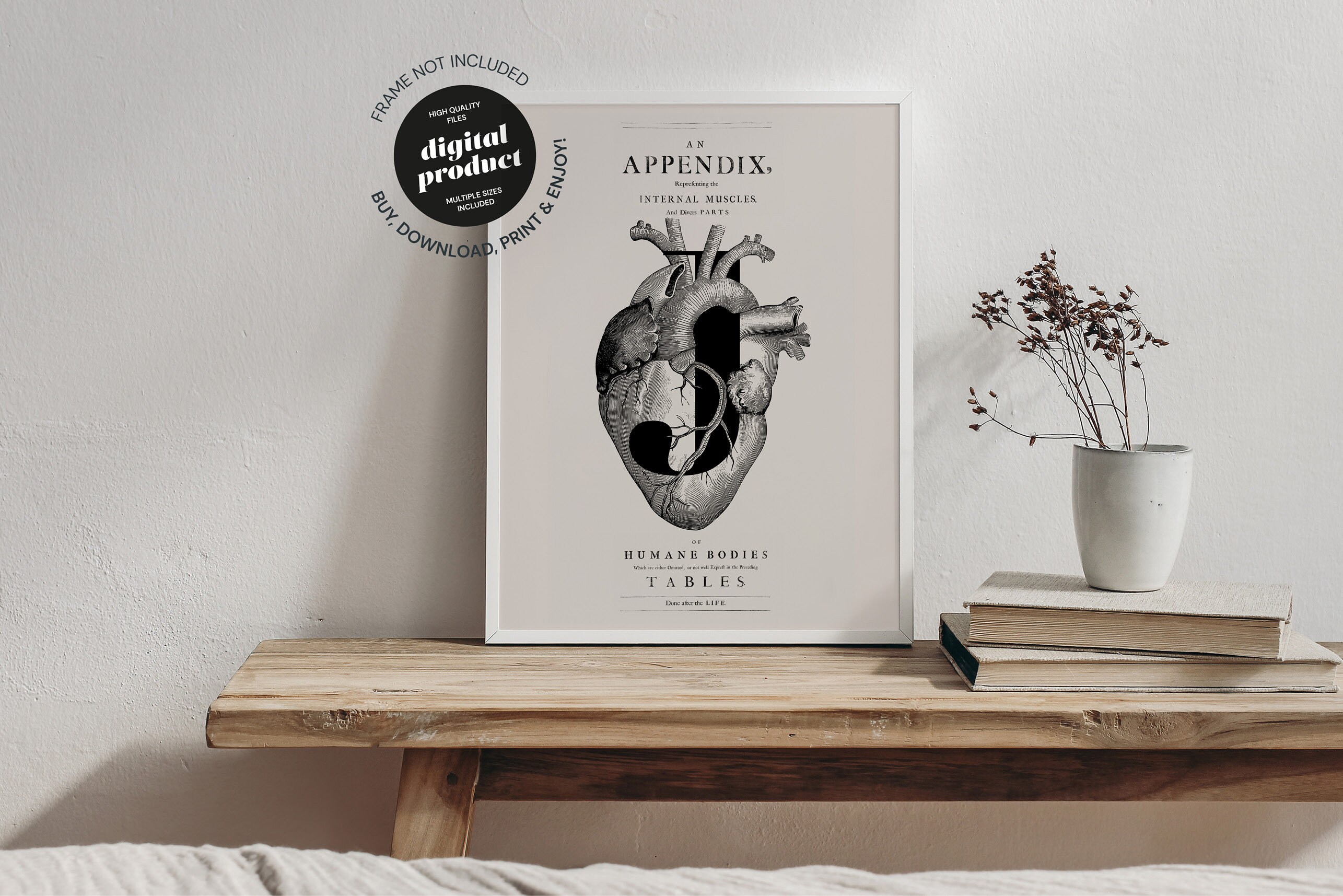 Anatomical Heart Letter J Poster | Monogram Wall Art (digital Download ...