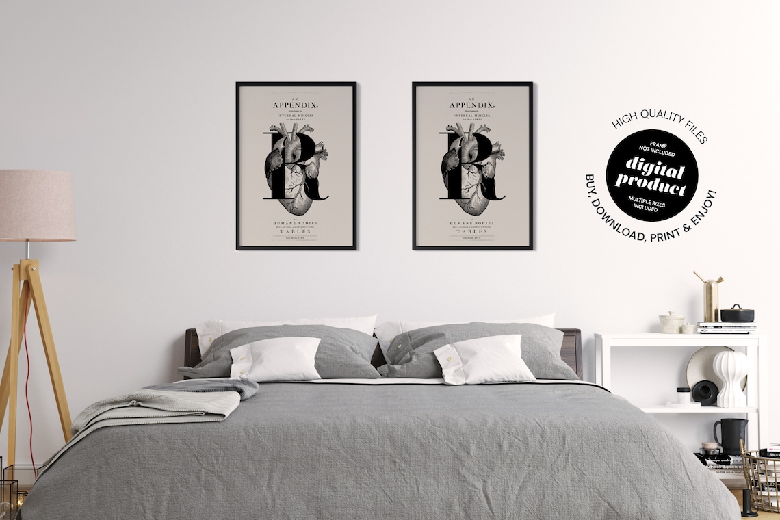 Capital Letter R Deco Poster Monogram Poster Letter R Wall Art Heart ...