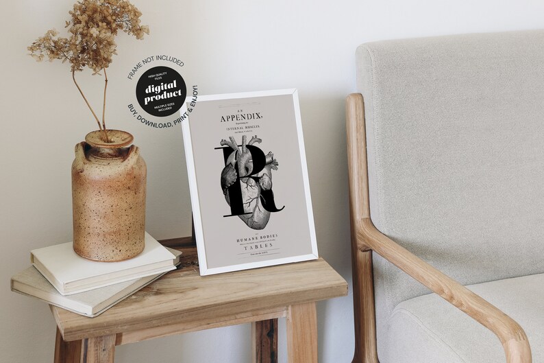 Capital Letter R Deco Poster Monogram Poster Letter R Wall Art Heart ...