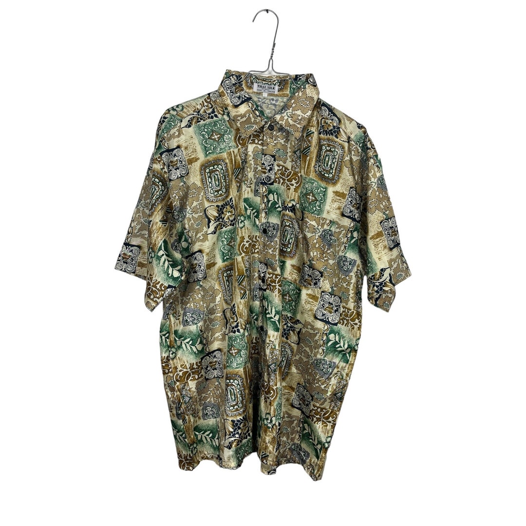 Vintage Shirt in Size L Crazy Pattern Shirt, Short Sleeve Retro Shirt ...