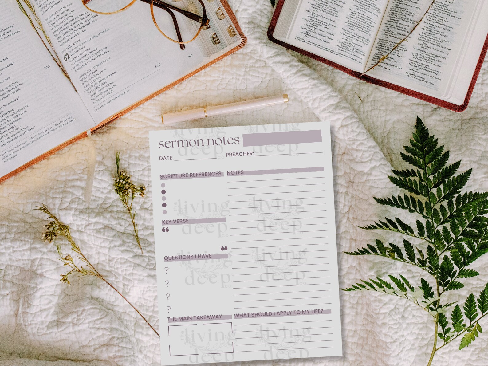 Bible Study Template Digital Sermon Notes Bible Study Guide Bible Study ...