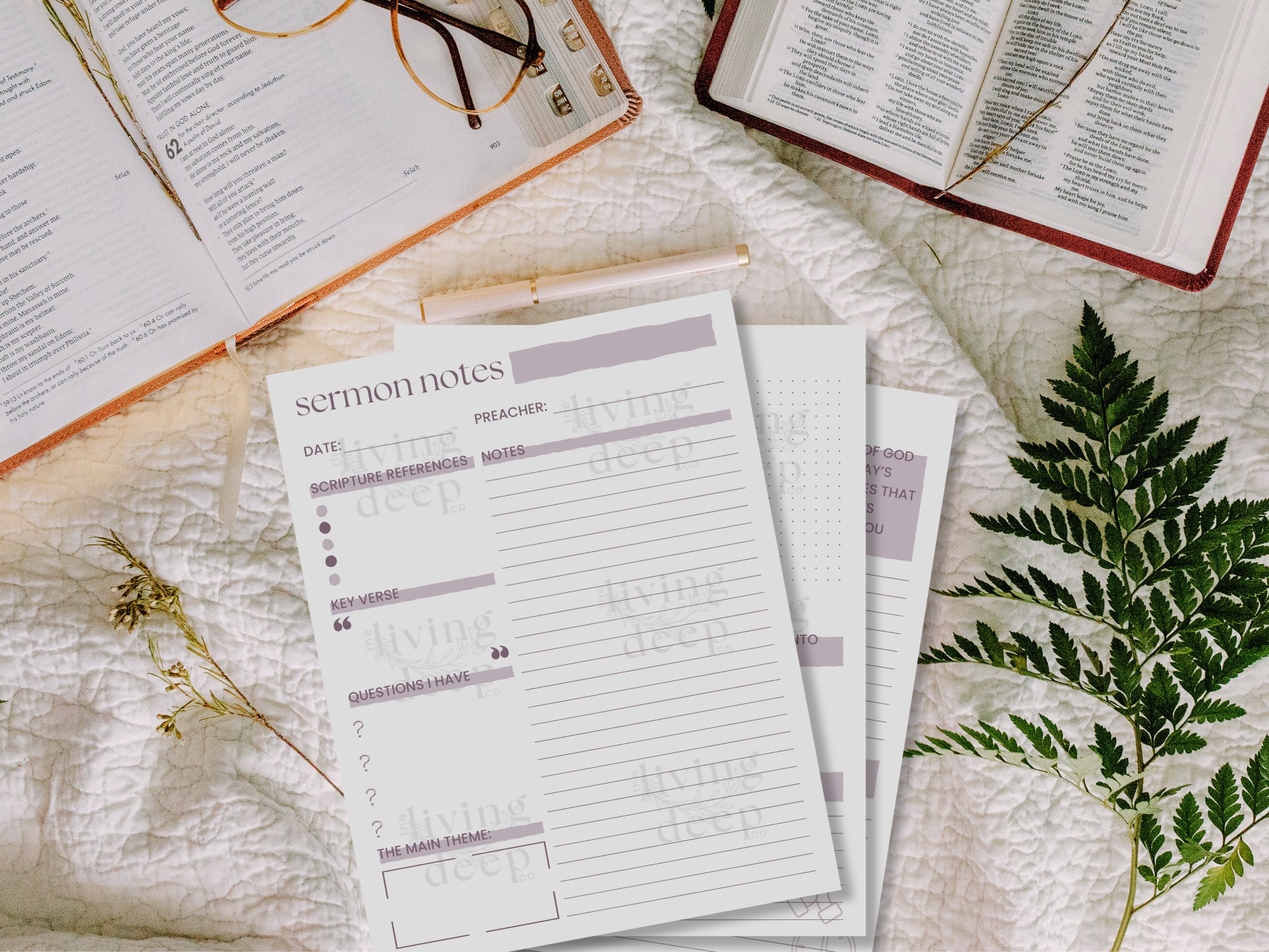 Bible Study Template Digital Sermon Notes Bundle Bible Study Guide ...