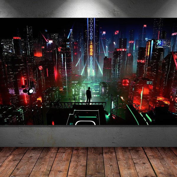 Cyberpunk City Modern Decor - Etsy