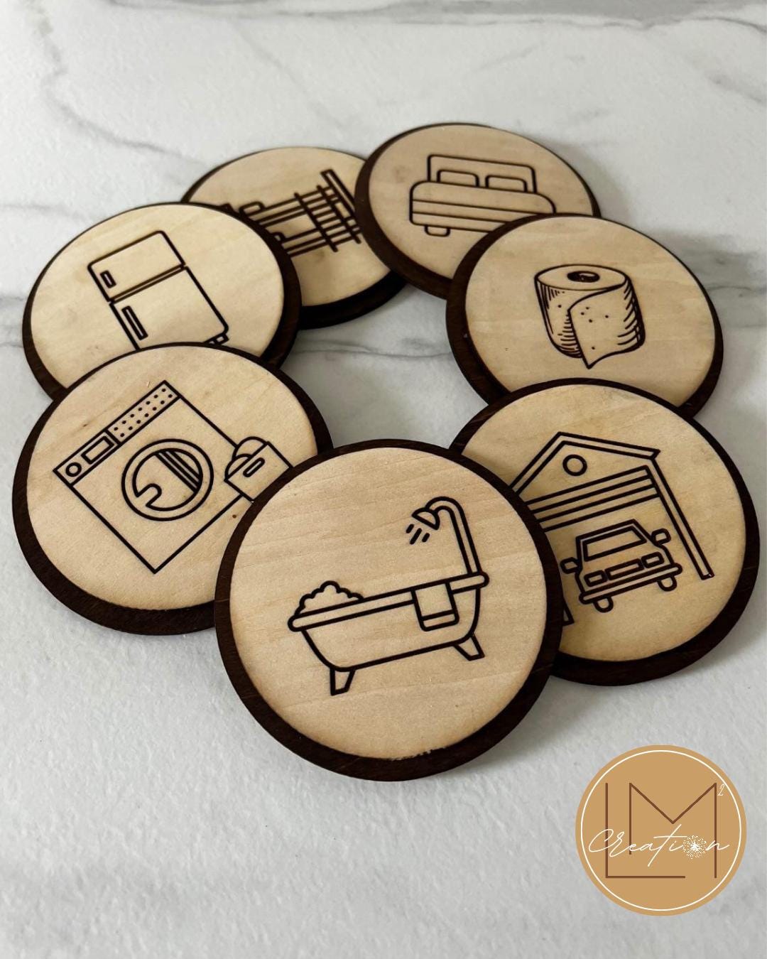 Wooden Door Sign – Engraved Pictograms – Hotel, Guest House or House ...