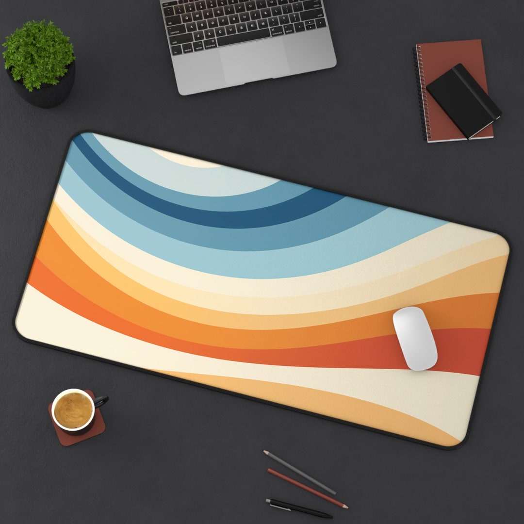 XL Desk Mat, 70s Style Retro, Laptop Desk Mat / Desk Accessories ...