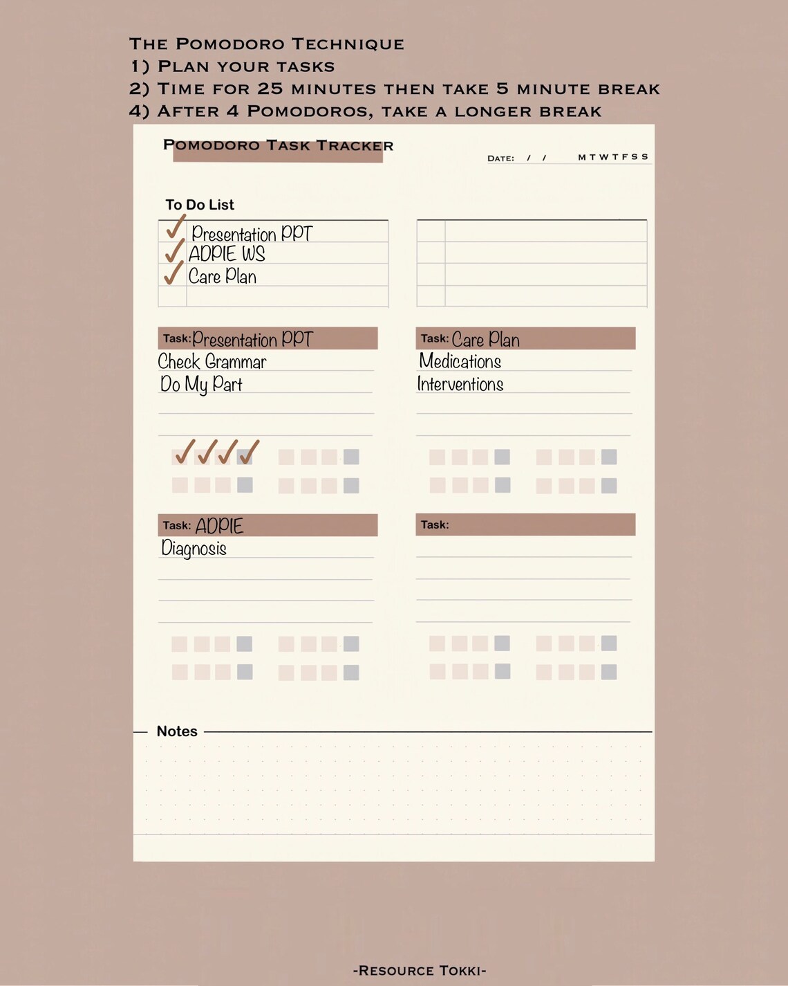 Pomodoro Tracker, Hourly Tracker, Study Planner, Good Notes Template ...