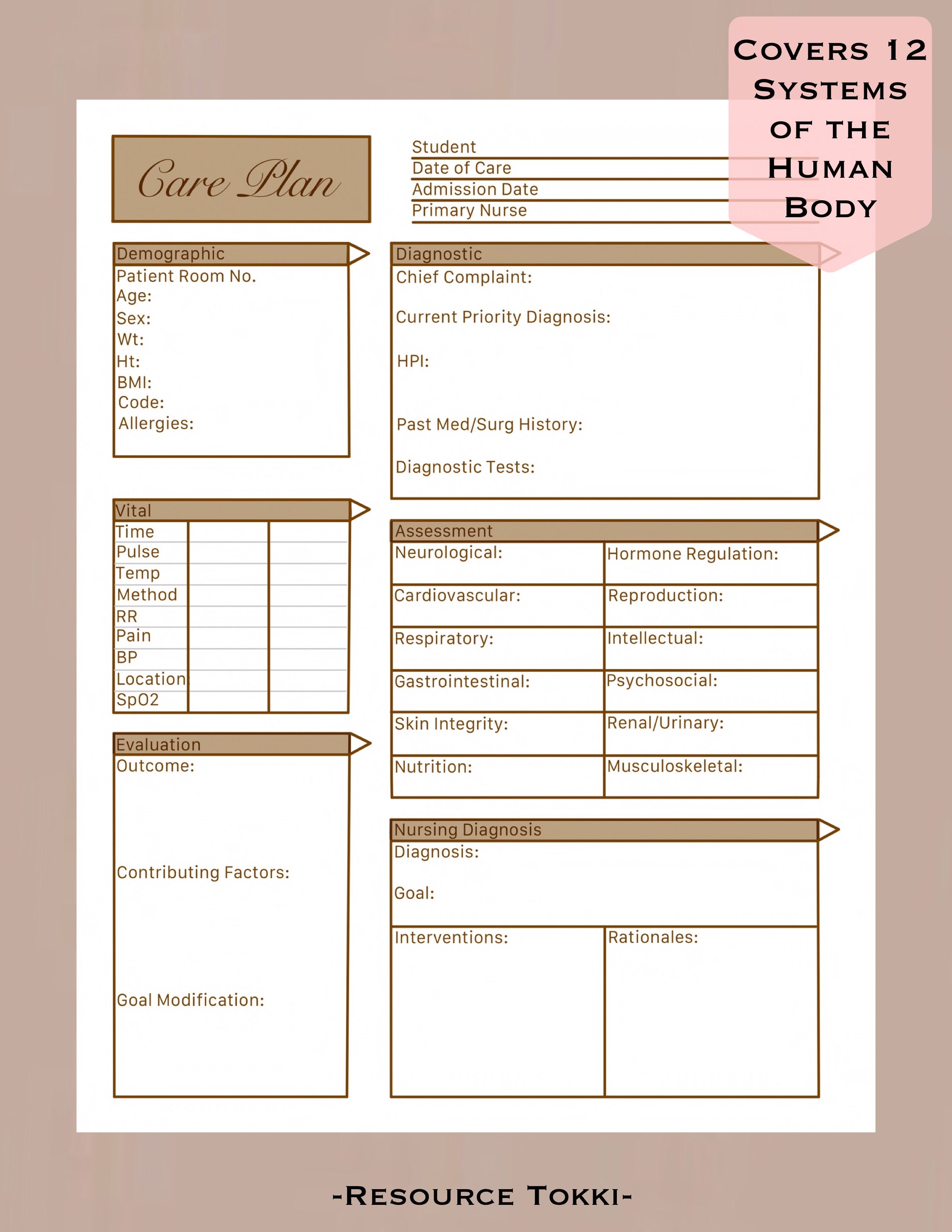 Nursing Care Plan Templates, Nursing Student Resource, Nursing ...