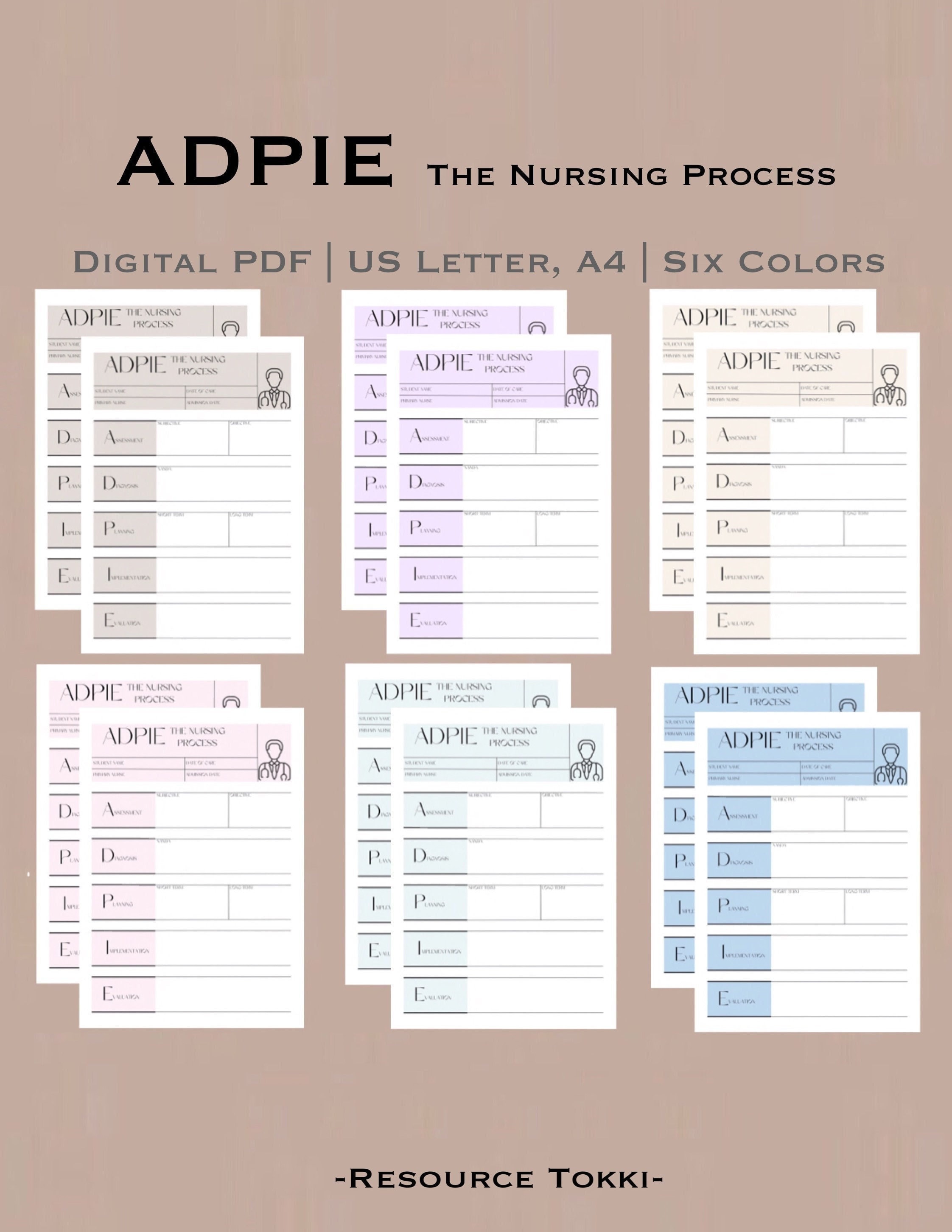 Nursing ADPIE Templates, Nursing Process Template, Nursing Student ...