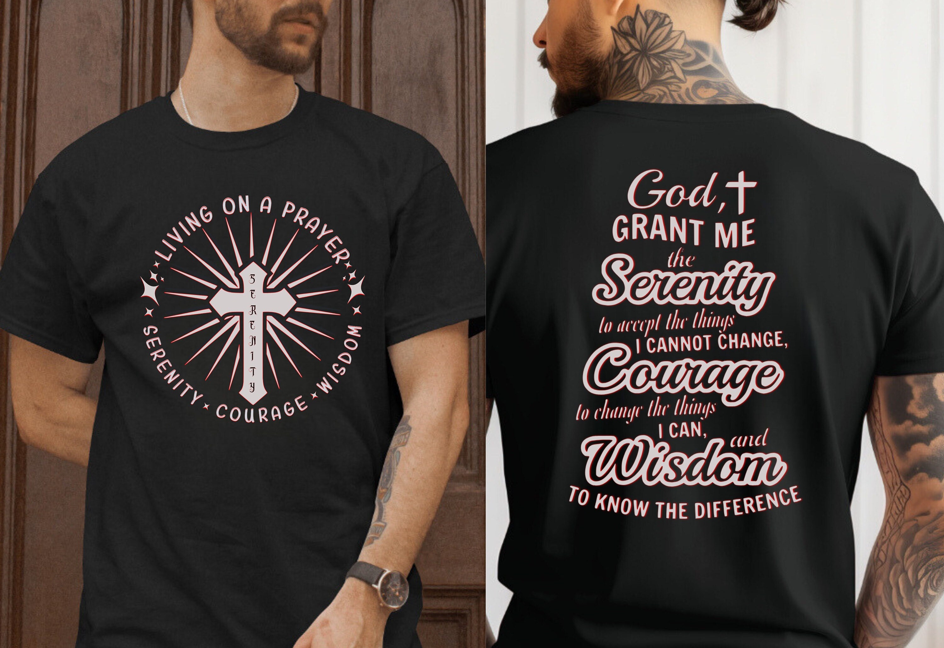 Serenity Prayer Shirt for Drug and Alcohol Recovery, Sobriety Gift ...