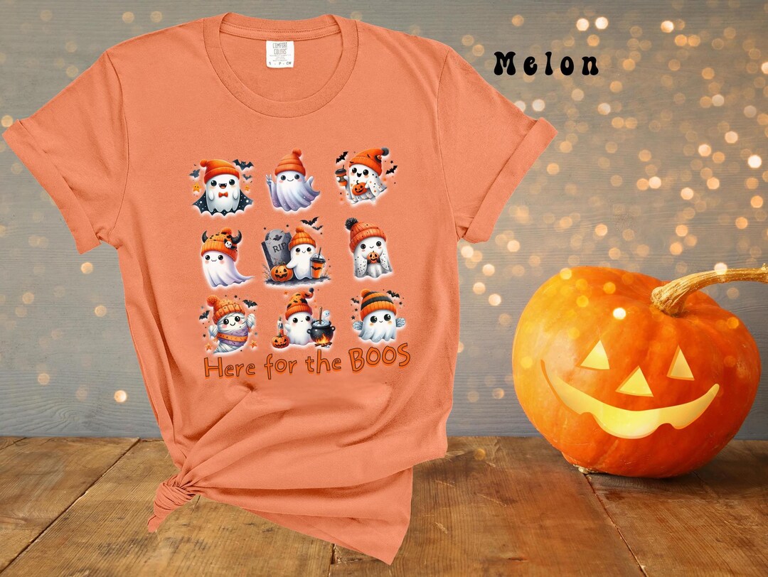 Comfort Colors® Here for the BOOS Ghost T-shirt, Halloween 9 Block ...