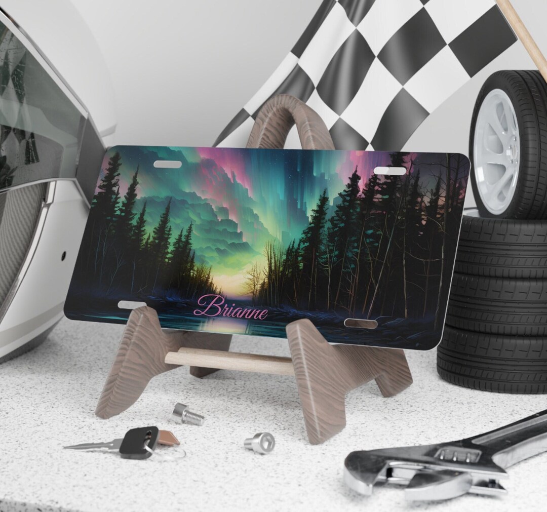 Personalized Northern Lights Vanity Plate, Custom Aurora Borealis Wall ...