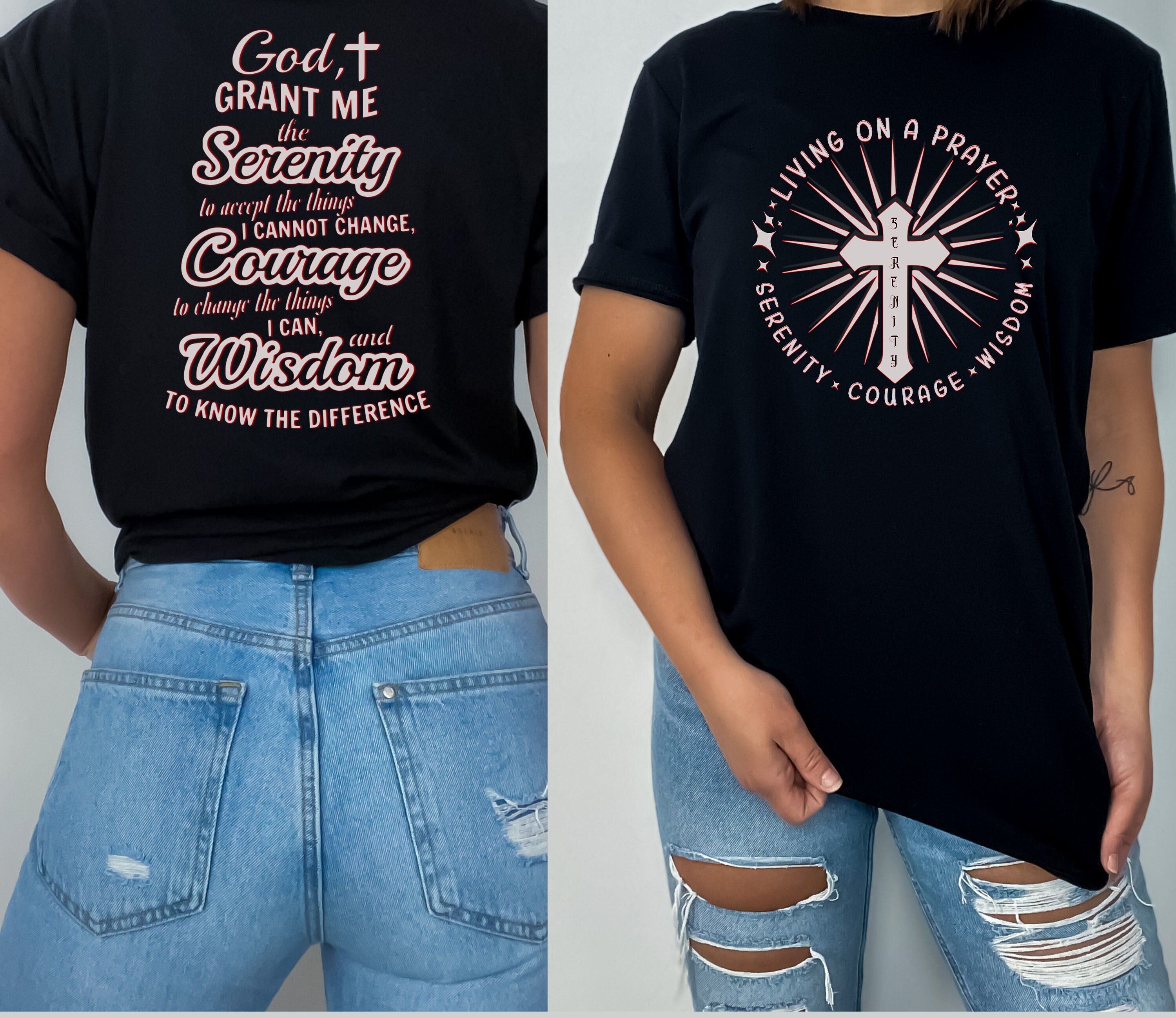 Serenity Prayer Shirt for Drug and Alcohol Recovery, Sobriety Gift, Twelve Steps Program, Sober ...