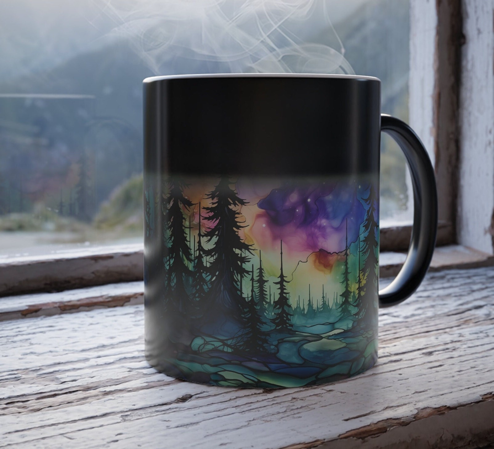 Northern Lights Color Morphing Mug, 11oz Magic Northern Lights Lover ...