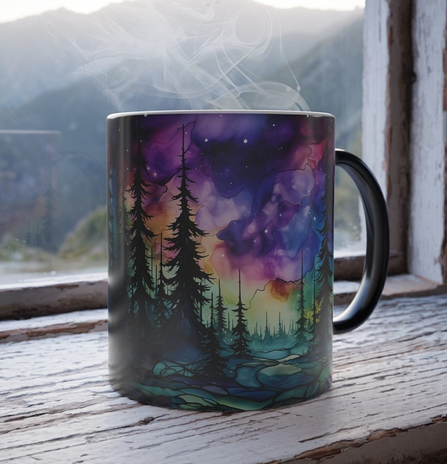 Northern Lights Color Morphing Mug, 11oz Magic Northern Lights Lover ...