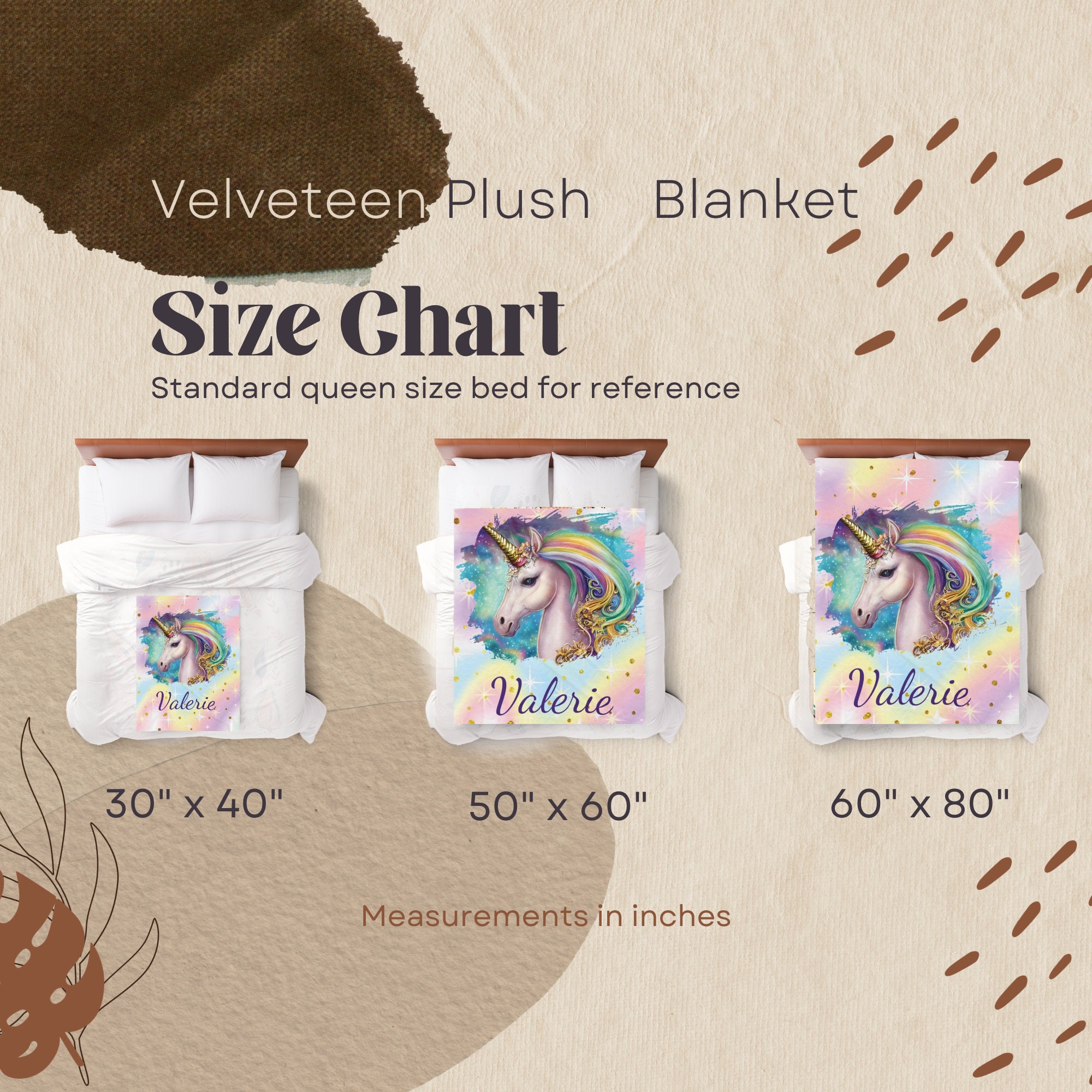 Custom Unicorn Blanket, Personalized Name Plush Unicorn Blanket, Girls ...