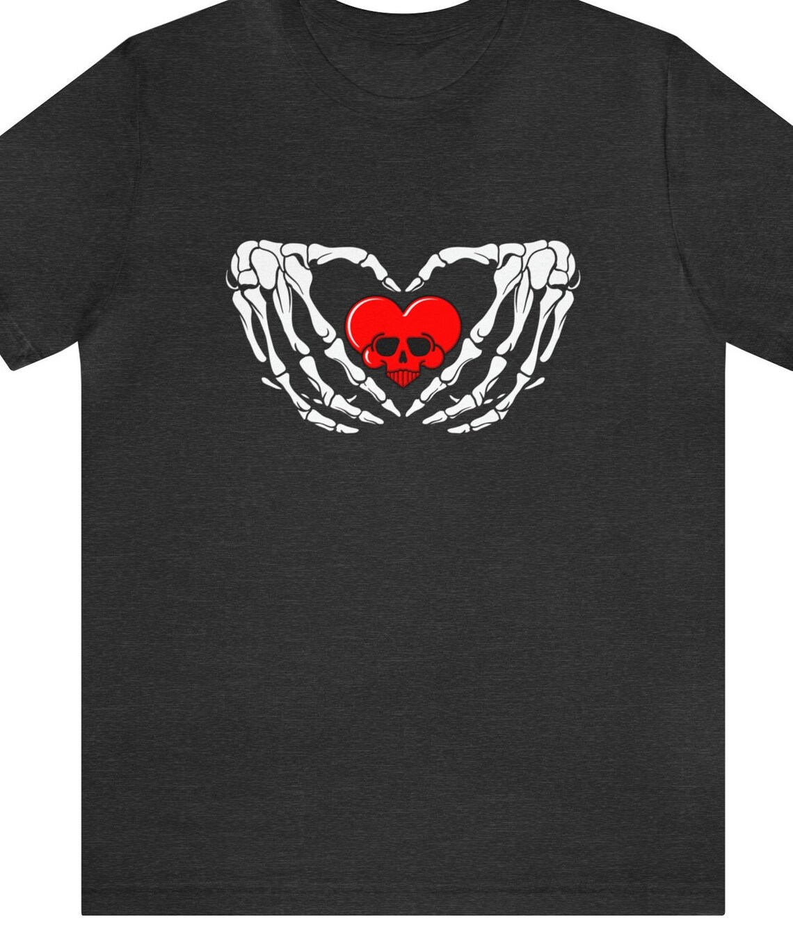 Skeleton Heart Hands T-shirt, Skeleton Hands Making a Heart Shirt ...