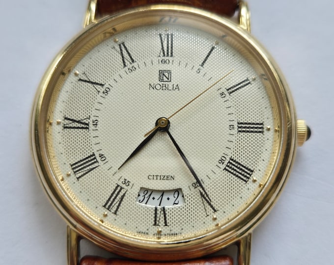 Citizen Noblia Gold-tone Date Quartz Watch-gn-4-s 9 - Etsy